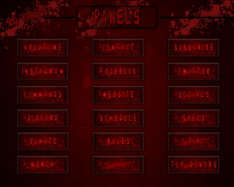 Animated Bloody Stream Overlay / Full Twitch Pack / Dark - Red ...