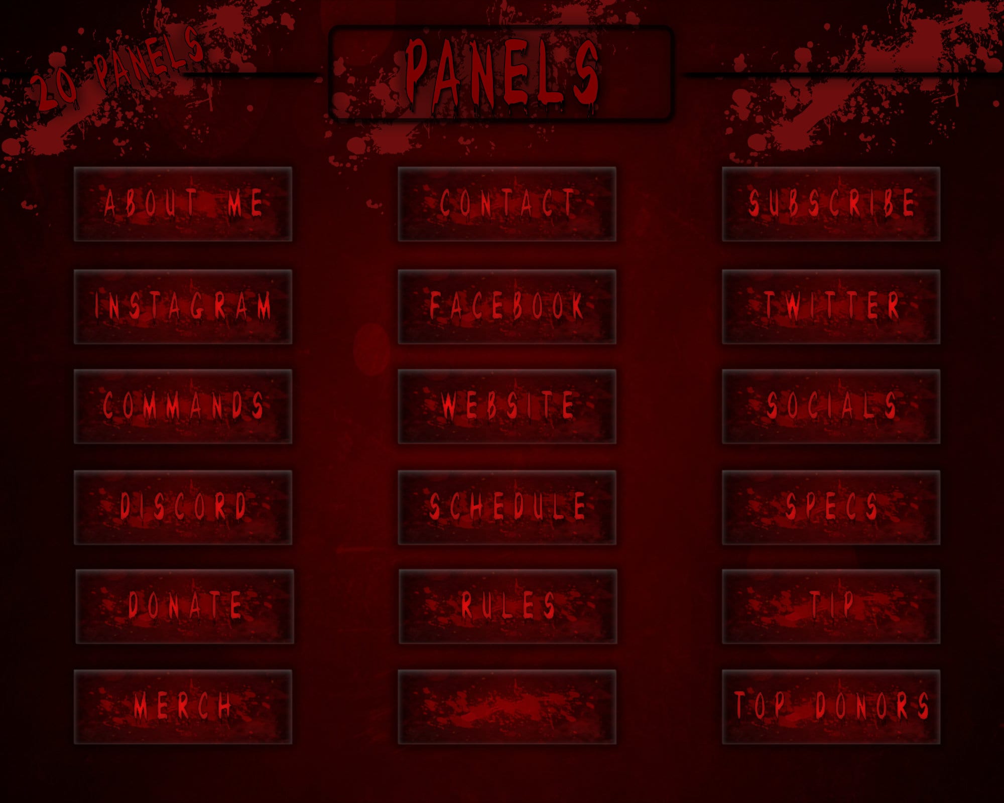 Animated Bloody Stream Overlay / Full Twitch Pack / Dark - Red ...
