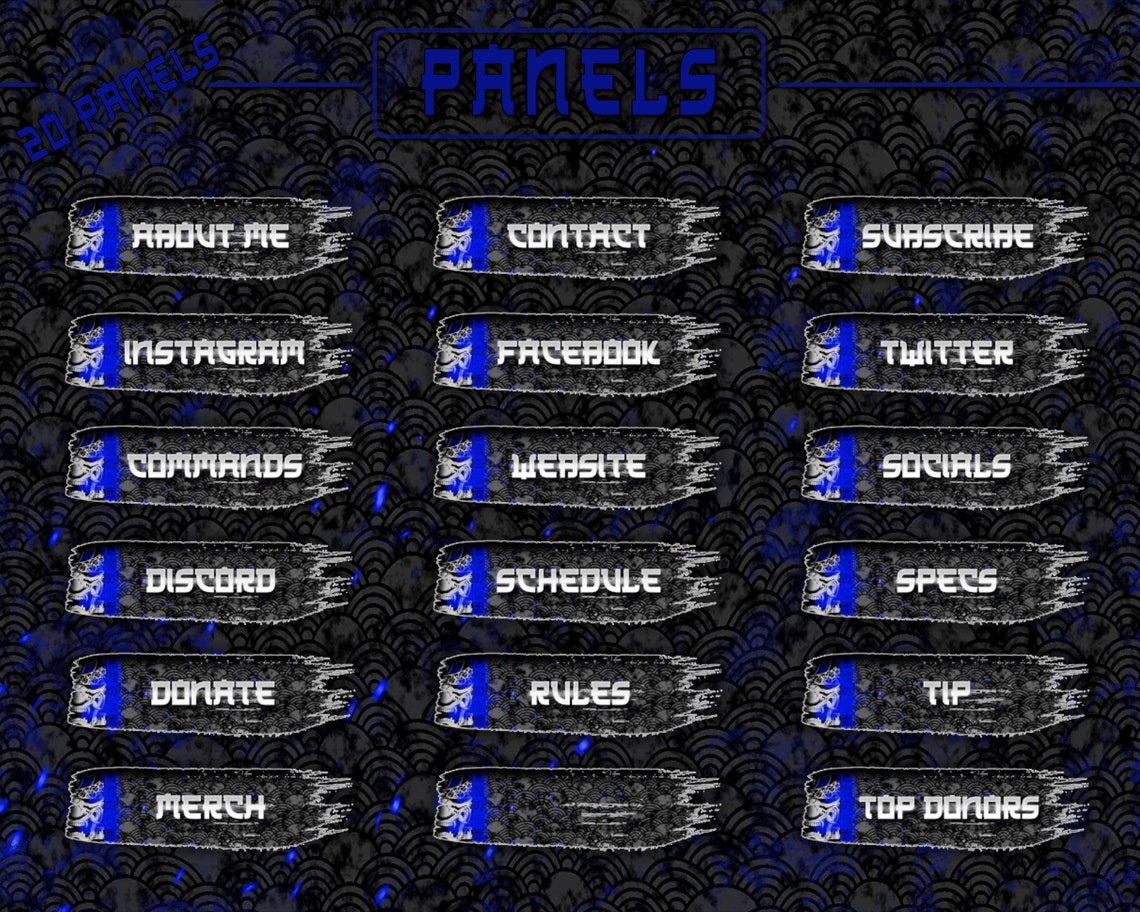 Animated Blue Akuma Stream Overlay / Samuraï / Oni Mask / Dark and Blue ...