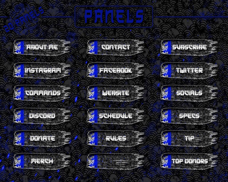 Animated Blue Akuma Stream Overlay / Samuraï / Oni Mask / Dark and Blue ...