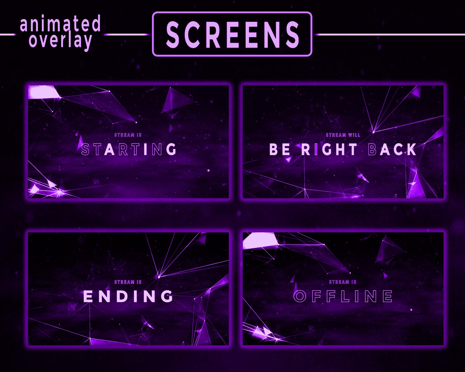 Animated Minimal Dark Purple Stream Overlay / Esthetique Theme ...