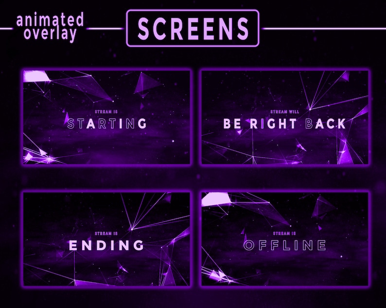 Animated Minimal Dark Purple Stream Overlay / Esthetique Theme ...