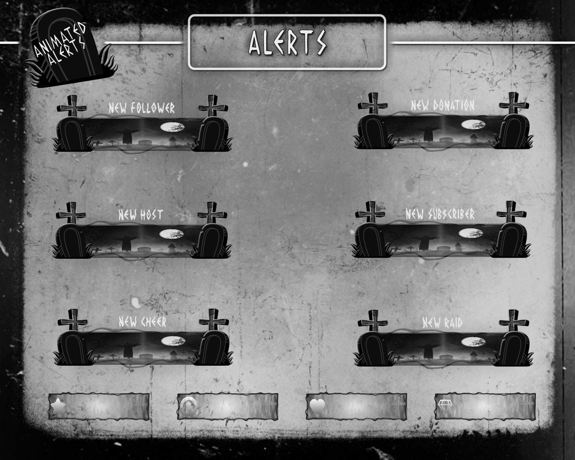 Animated Horror Stream Overlay / Full Twitch Pack / Dark&goth - Etsy