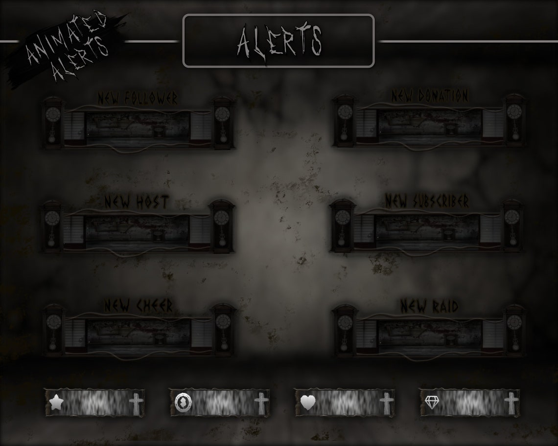 Animated Goth Horror Stream Overlay / Full Twitch Pack / Dark - Etsy