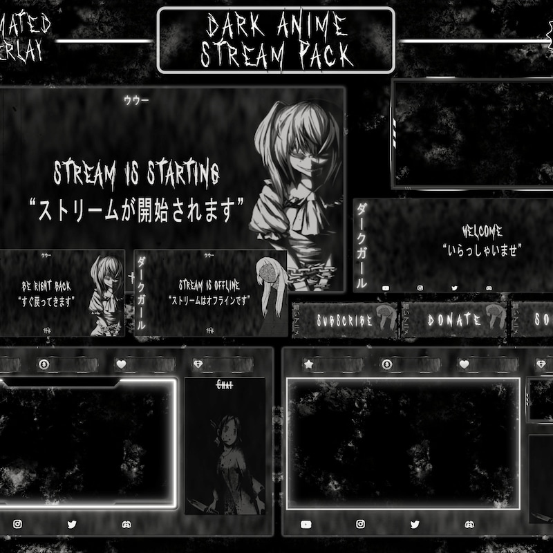 Anime Overlays for Edits - Etsy