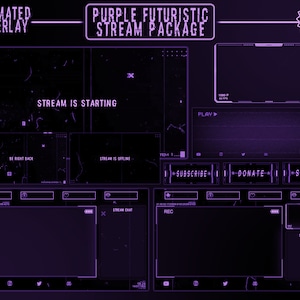 Animated Purple Glitch Stream Overlay / Dark / Futuristic / Sci-fi ...