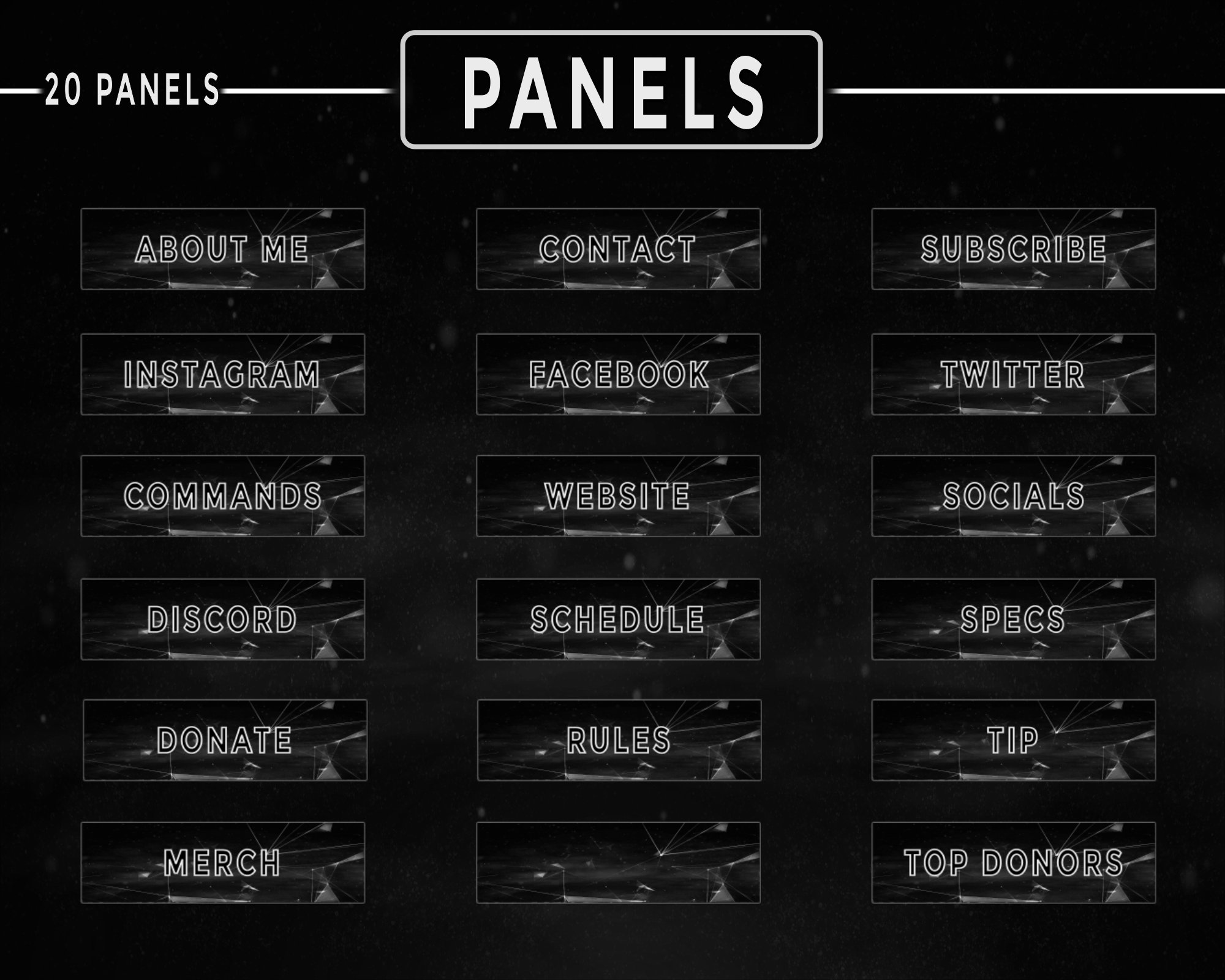 Animated Black and White Twitch Overlay / Minimal Dark Stream Package ...