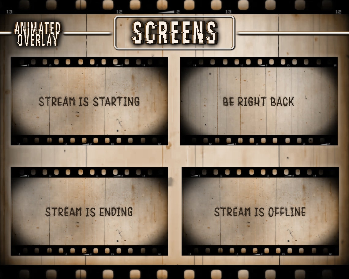 Scary Retro Twitch Stream Overlay / Cinematic Noise / Glitch / VHS, VCR ...