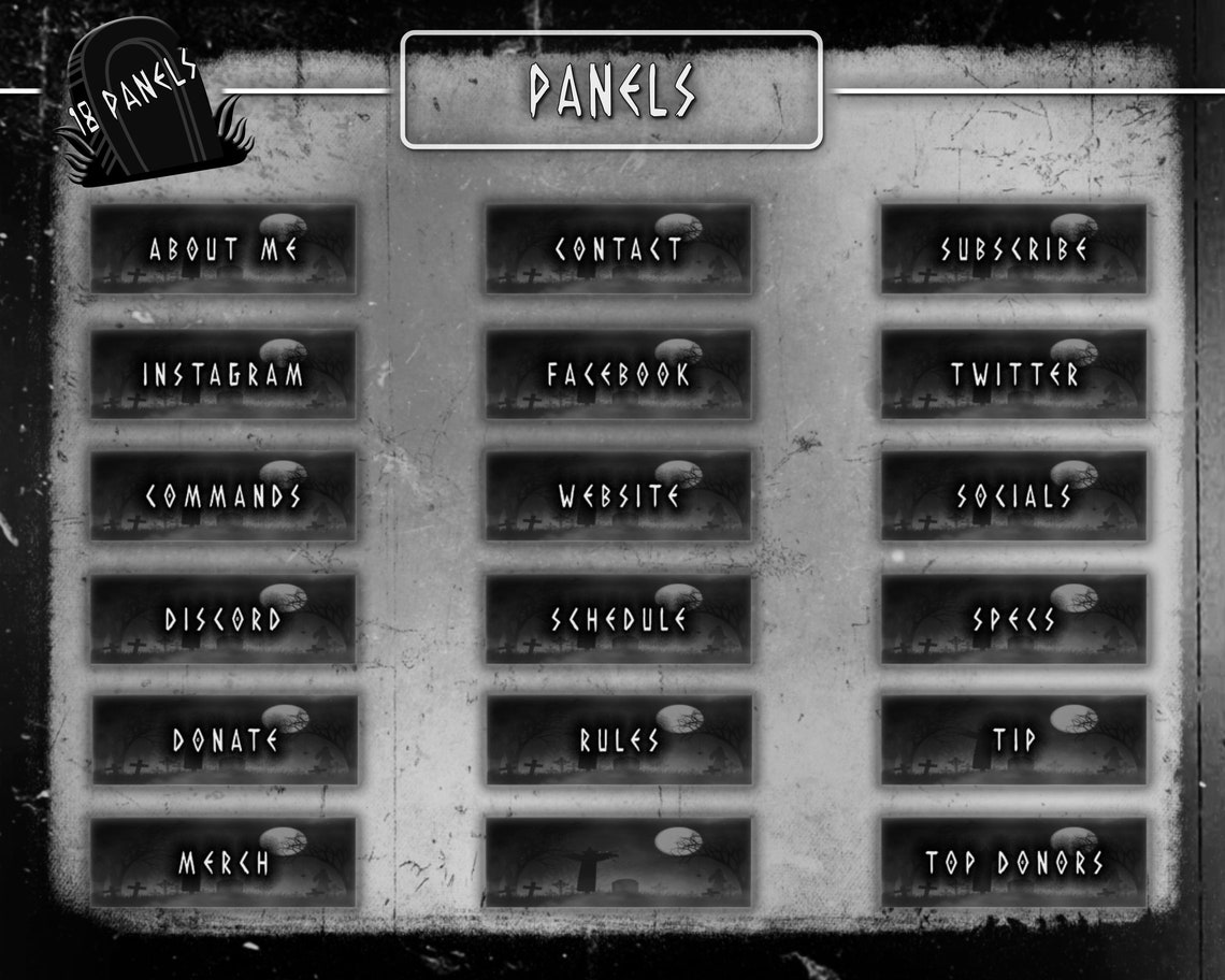 Animated Horror Stream Overlay / Full Twitch Pack / Dark&goth ...