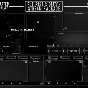 Dark Cyber Glitch Stream Overlay / VHS / VCR / Futuristic / Sci-fi / Animated Screens, Alerts ...