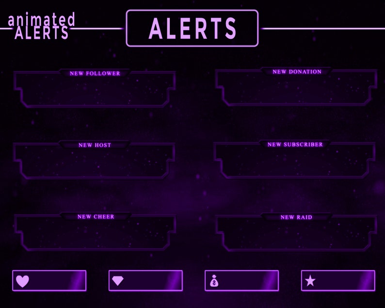 Animated Minimal Dark Purple Stream Overlay / Esthetique Theme ...
