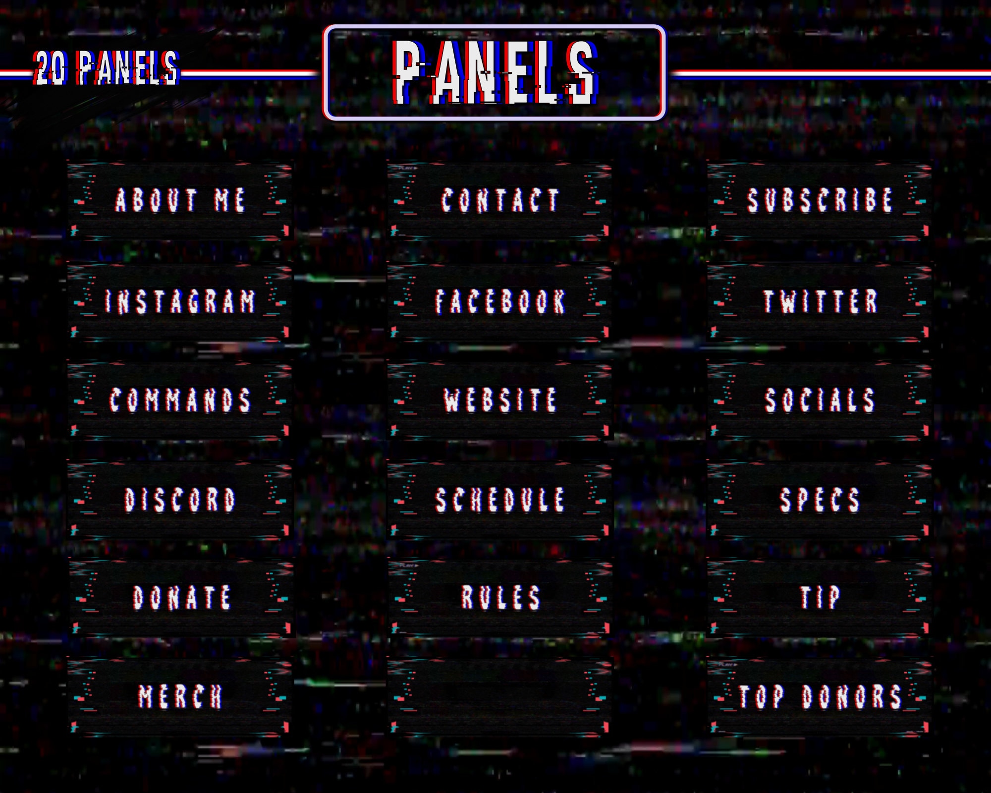 Animated RGB Glitch Stream Overlay / Full Package / Retro TV / CRT ...