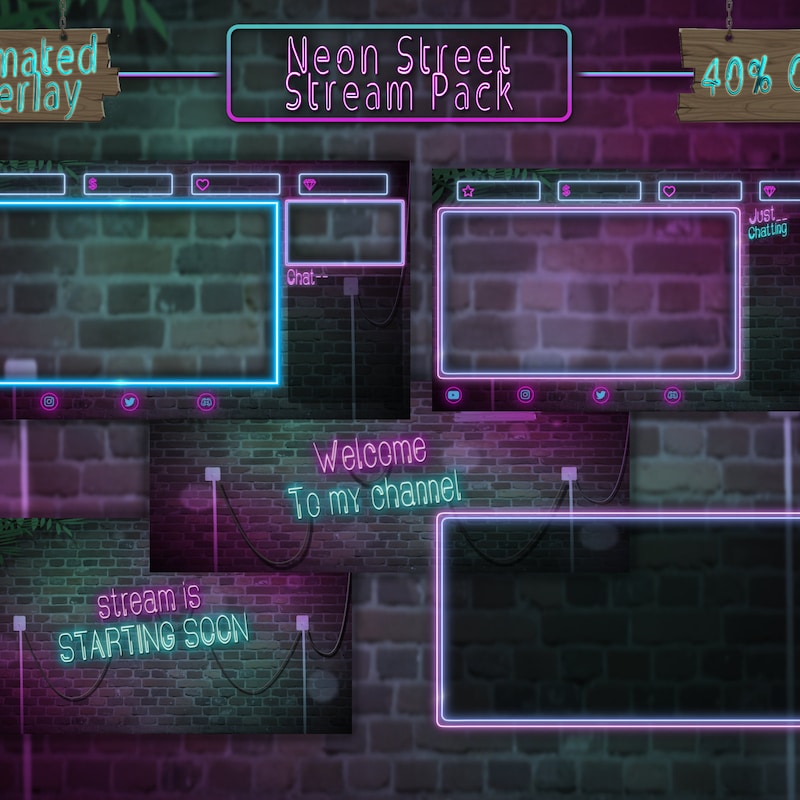 Twitch Retro Overlay Blue - Etsy