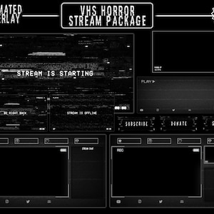 Animated Dark VHS Stream Overlay / Full Package / TV Glitch / CRT ...