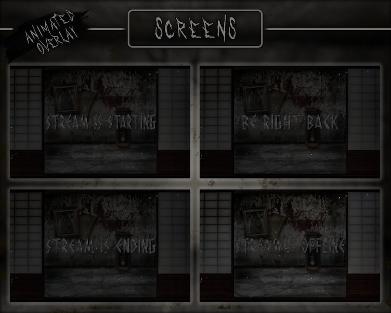 Animated Goth Horror Stream Overlay / Full Twitch Pack / Dark ...