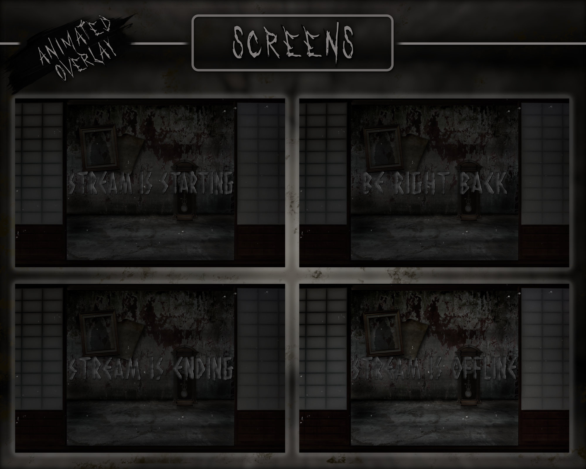 Animated Goth Horror Stream Overlay / Full Twitch Pack / Dark ...