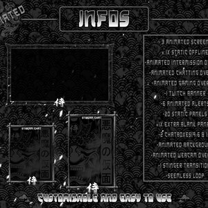 Animated Demon Stream Overlay / Samuraï / Oni / Mask / Dark Theme ...