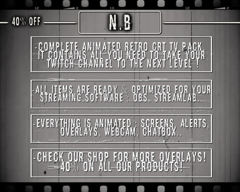 Animated Horror VHS Twitch Stream Overlay / Glitch & Noise / Old Movie ...