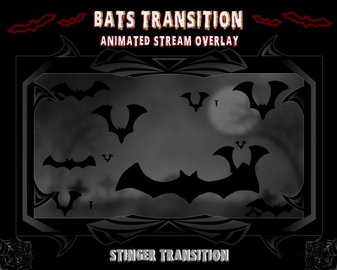 Animated Bat Stinger Transition - Cluster of Bats - Halloween - Flying ...