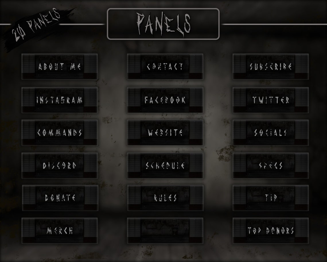 Animated Goth Horror Stream Overlay / Full Twitch Pack / Dark ...