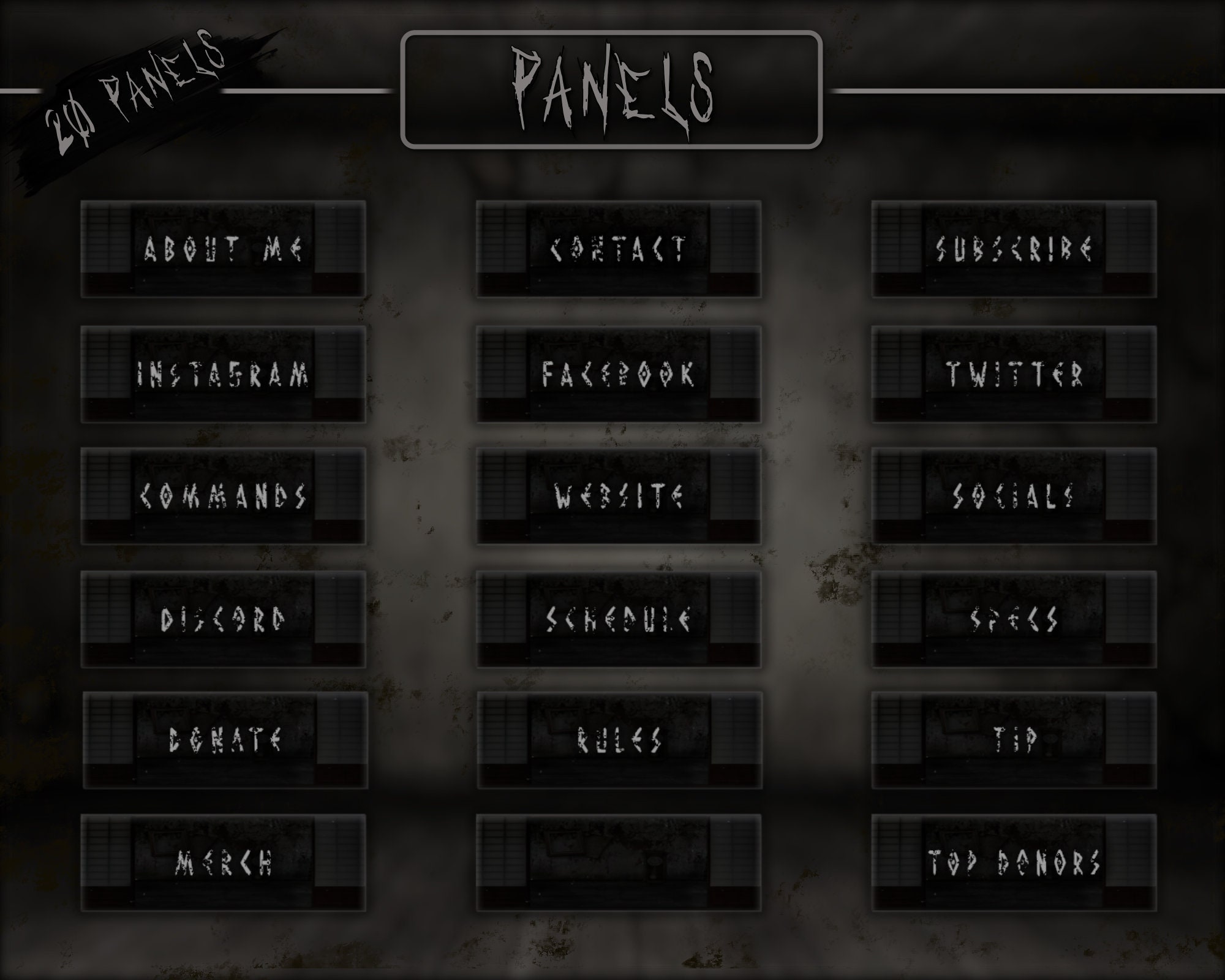 Animated Goth Horror Stream Overlay / Full Twitch Pack / Dark ...