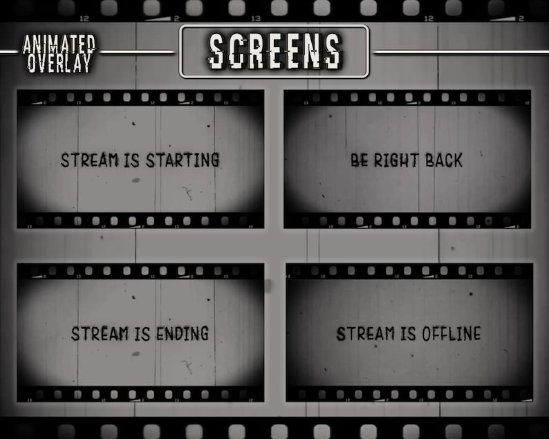 Animated Horror VHS Twitch Stream Overlay / Glitch & Noise / Old Movie ...