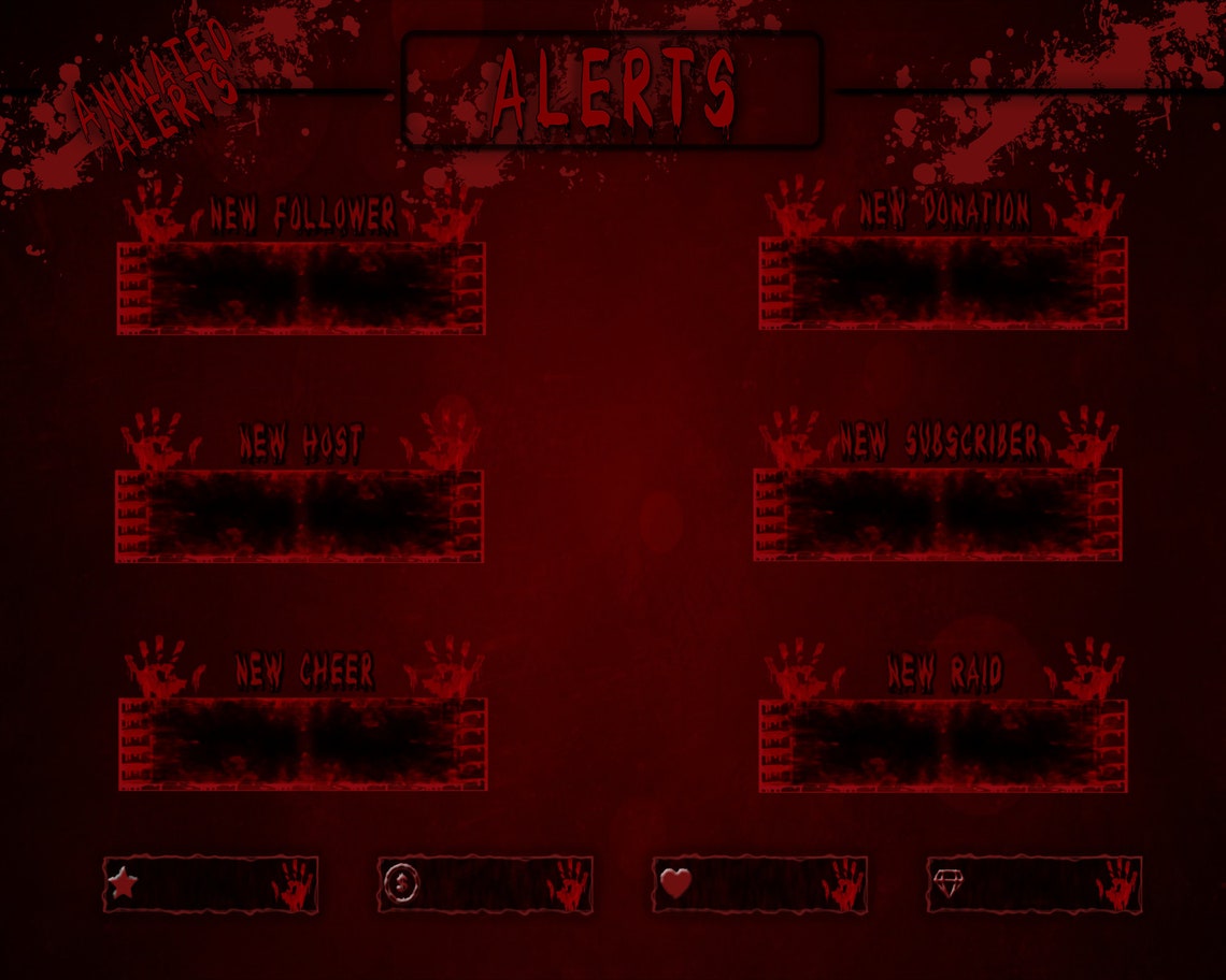 Animated Bloody Stream Overlay / Full Twitch Pack / Dark - Red ...