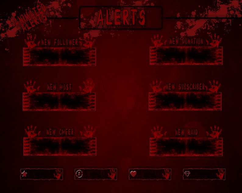 Animated Bloody Stream Overlay / Full Twitch Pack / Dark - Red ...