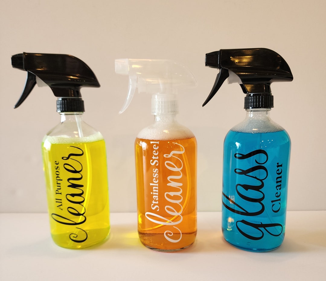 Glass 16 Oz. Spray Bottles, Cleaning Spray Bottle, Personalized - Etsy