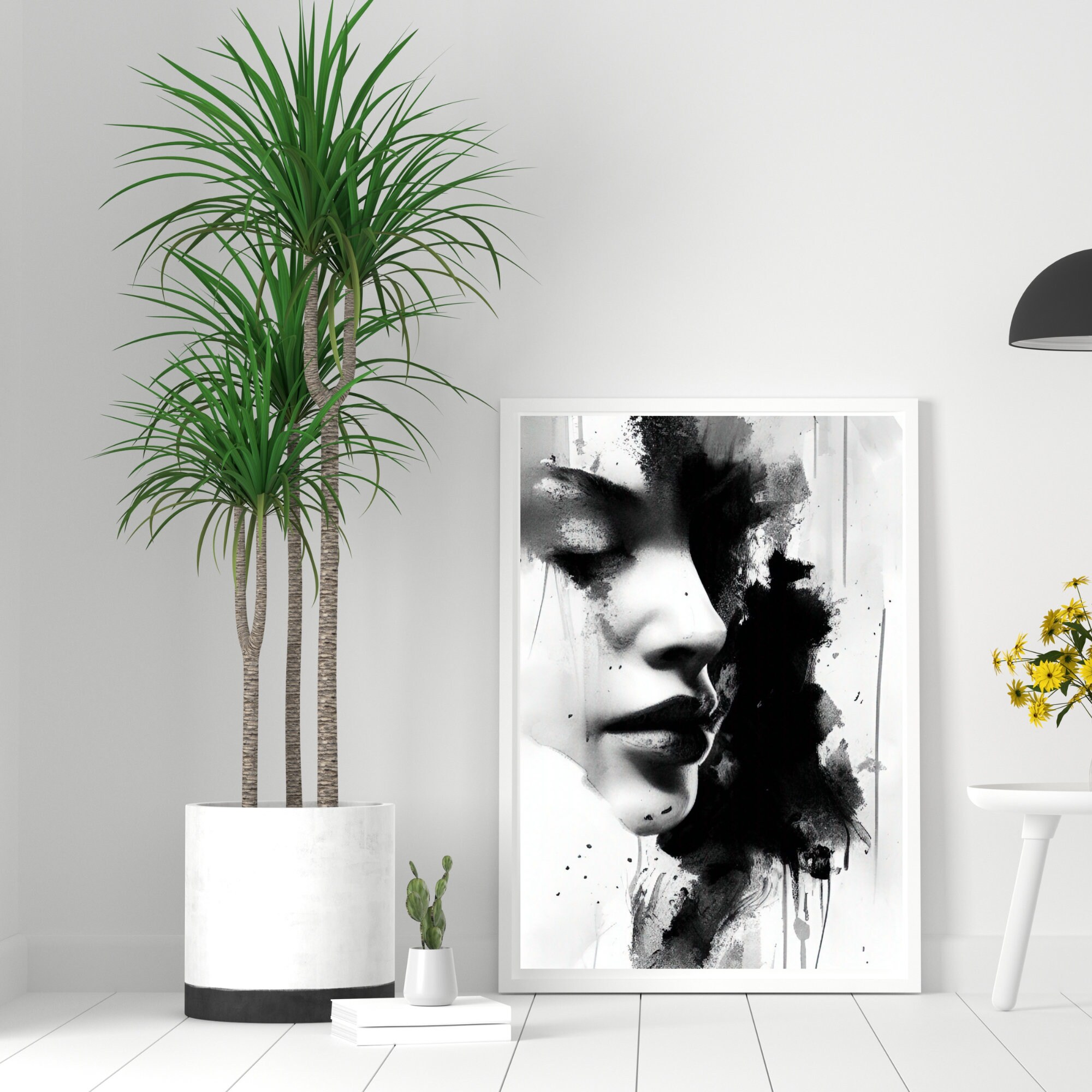 Black&white Abstract Wall Art Sad Art, Contemporary Arts, Modern ...