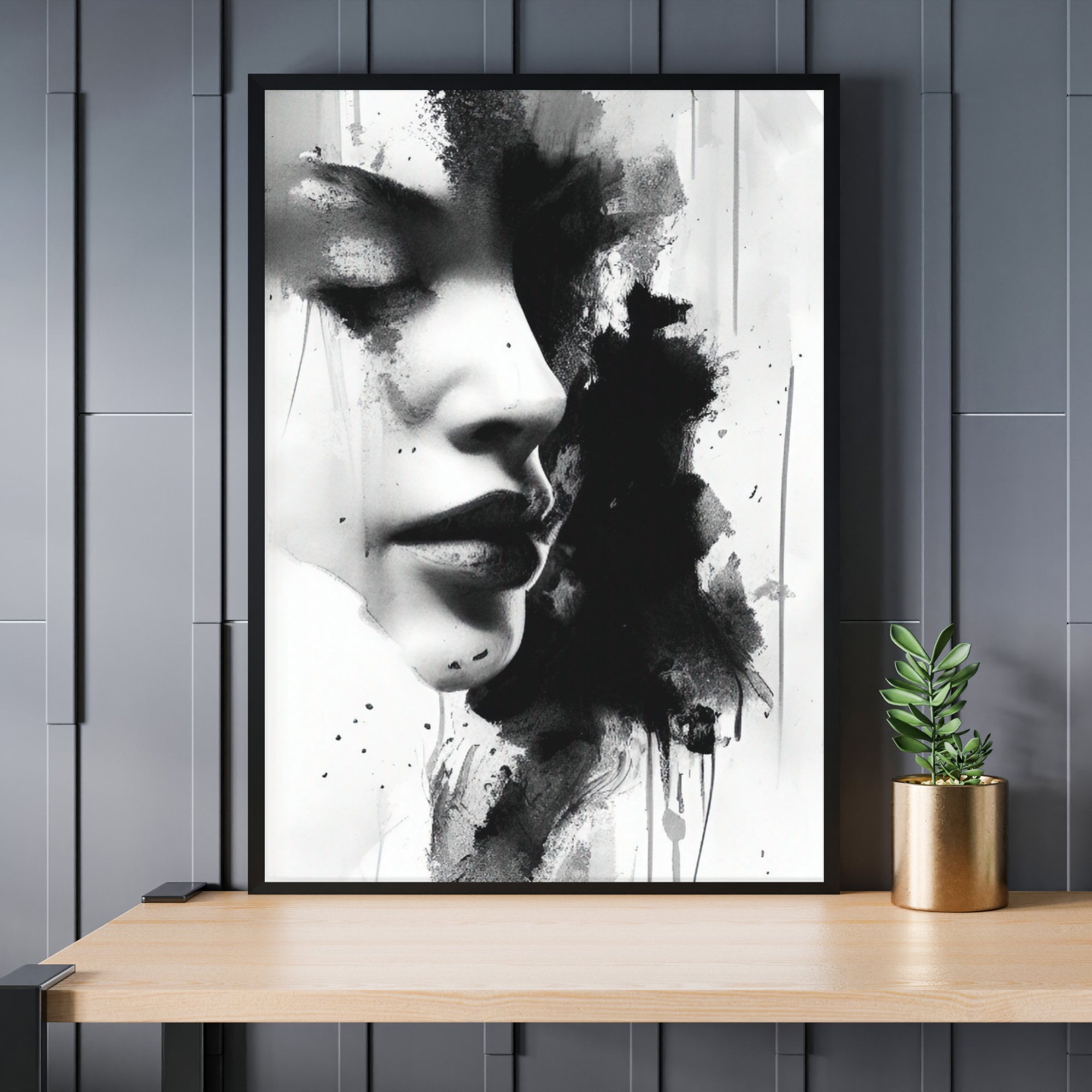Black&white Abstract Wall Art Sad Art, Contemporary Arts, Modern ...