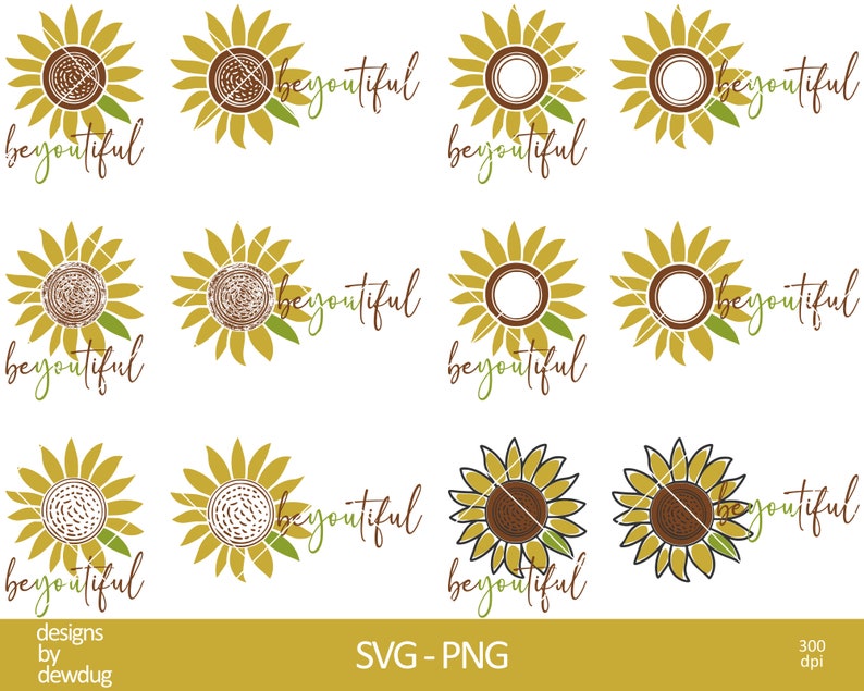 Sunflower SVG Bundle, Sunflower SVG, Flower Svg, Digital Download ...