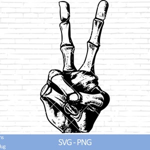 Skeleton Peace Sign Svg, Peace Hand Svg, Cricut, Peace Sign Svg ...