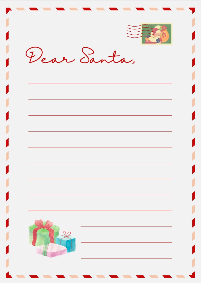 Santa Letter Templates PDF - Etsy