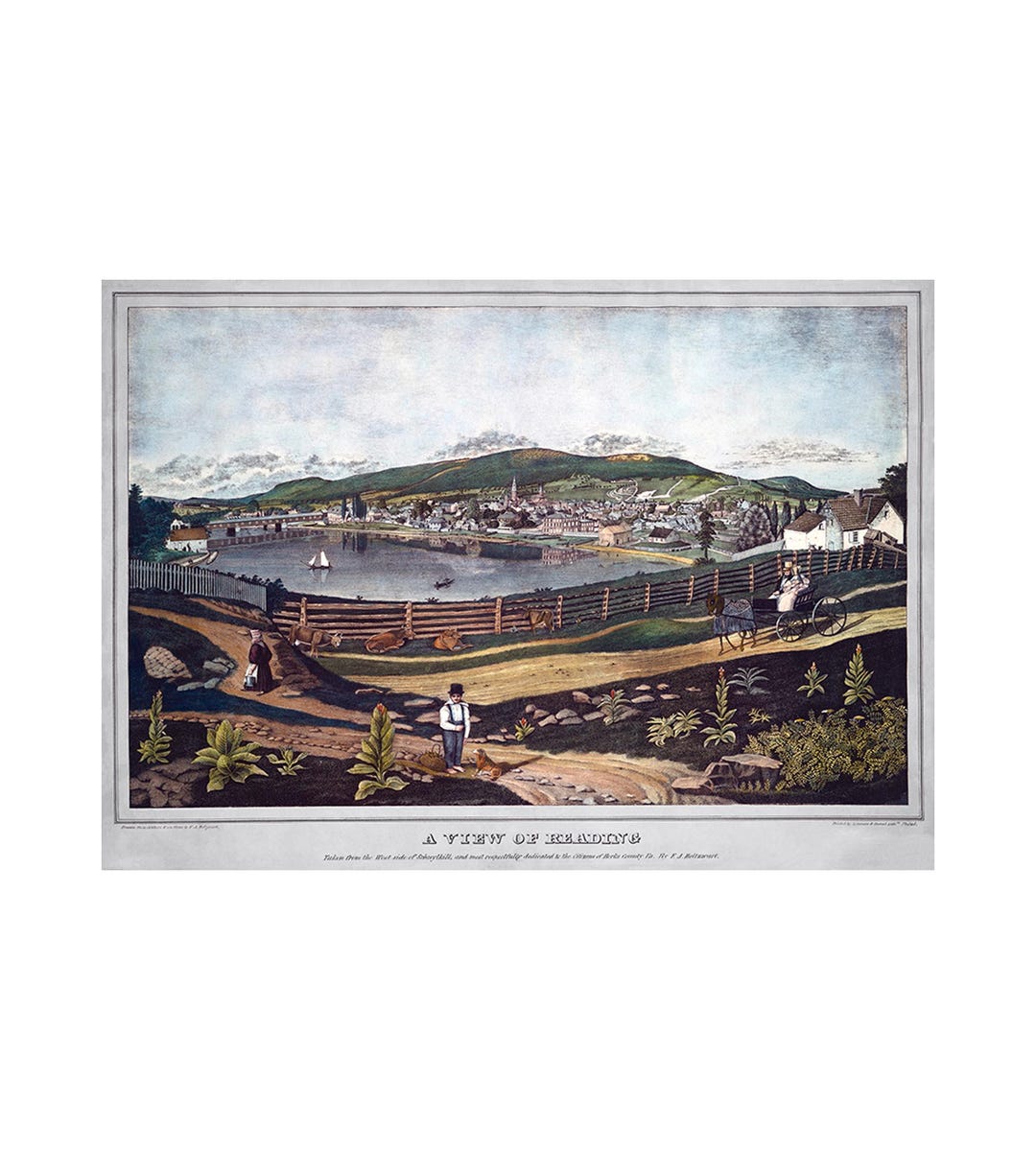 A View of Reading Pennsylvania, Reading PA, 1800s Digital Download, - Etsy