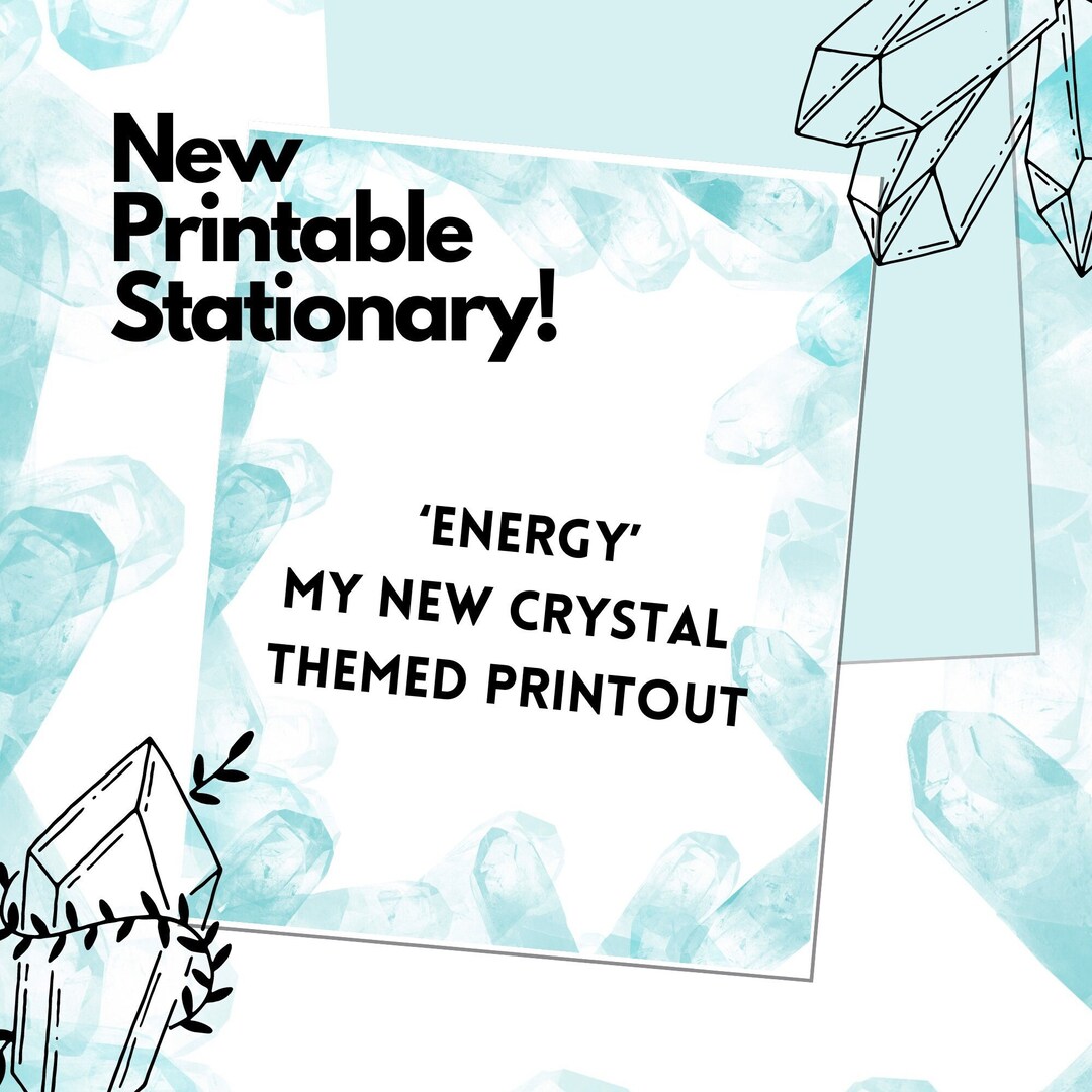 Energy | Crystal Themed Printable Stationary | Aesthetic Journal ...