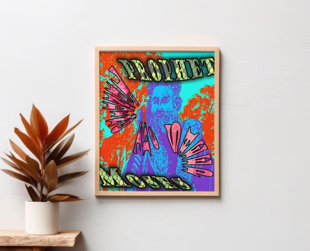 Graphic Illustration of Prophet Moses, High-quality Pop-art Design ...