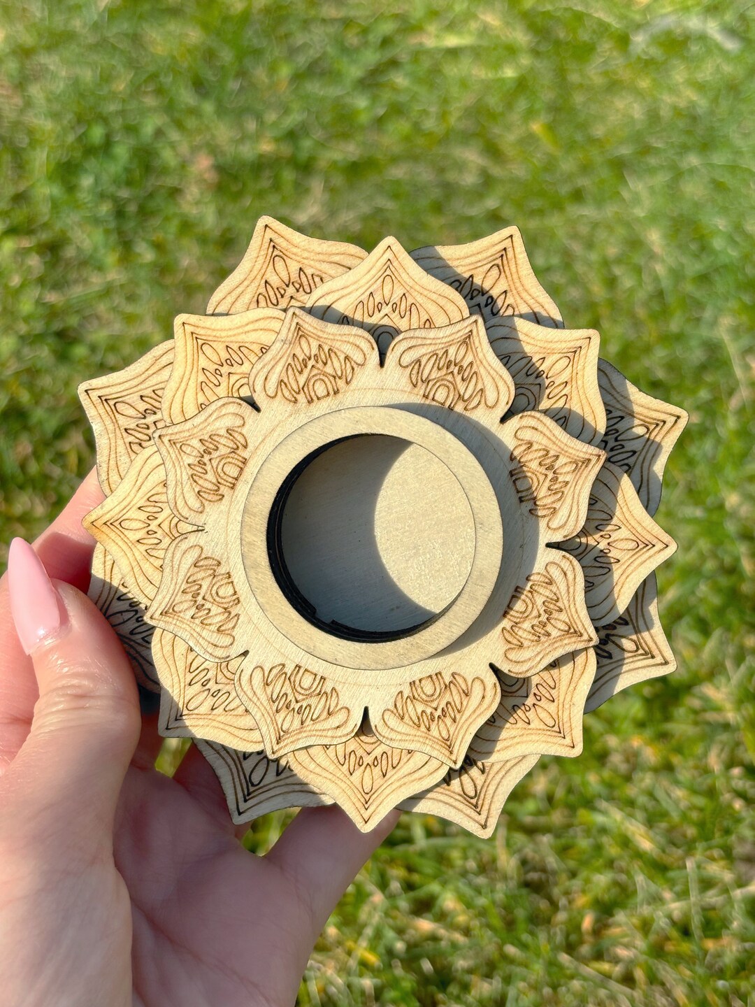 Wooden Lotus Crystal Sphere Stand Crystal Sphere Holder Medium to Large ...