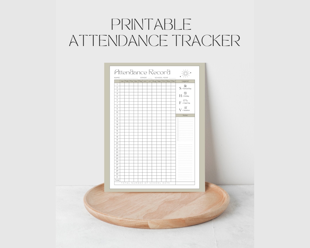Homeschool Attendance Sheet, Student Tracker, Record Keeping, School ...