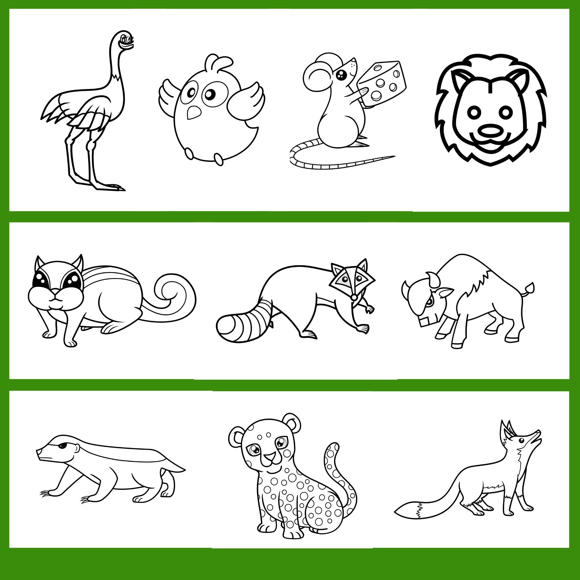 Animal Coloring Pages for Preschoolers, Printable Preschool Animal ...