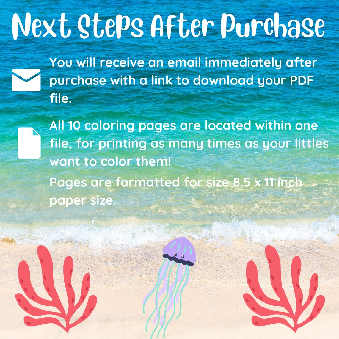 PRINTABLE Under the Sea Coloring Pages, Sea Animals, Ocean, Kids Party ...