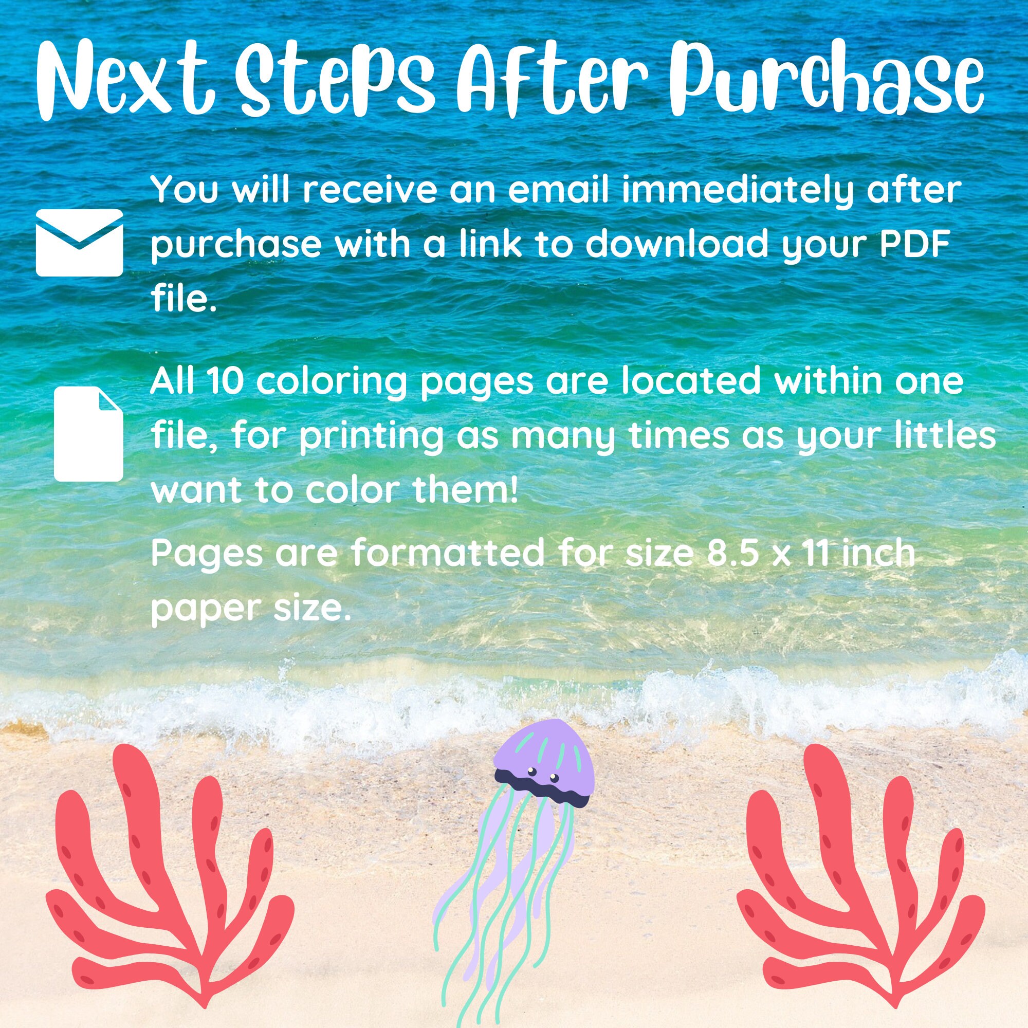 PRINTABLE Under the Sea Coloring Pages, Sea Animals, Ocean, Kids Party ...