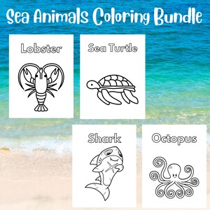 PRINTABLE Under the Sea Coloring Pages, Sea Animals, Ocean, Kids Party ...