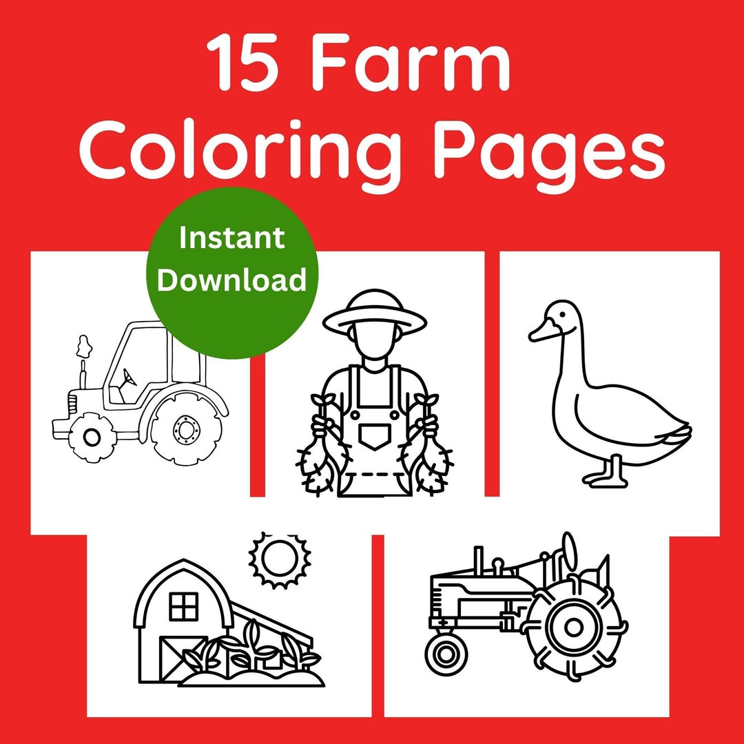 Farm Coloring Pages | Printable Farm Party Activities | Farm Birthday ...