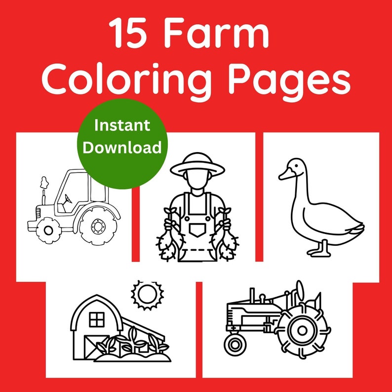 Farm Coloring Pages | Printable Farm Party Activities | Farm Birthday ...