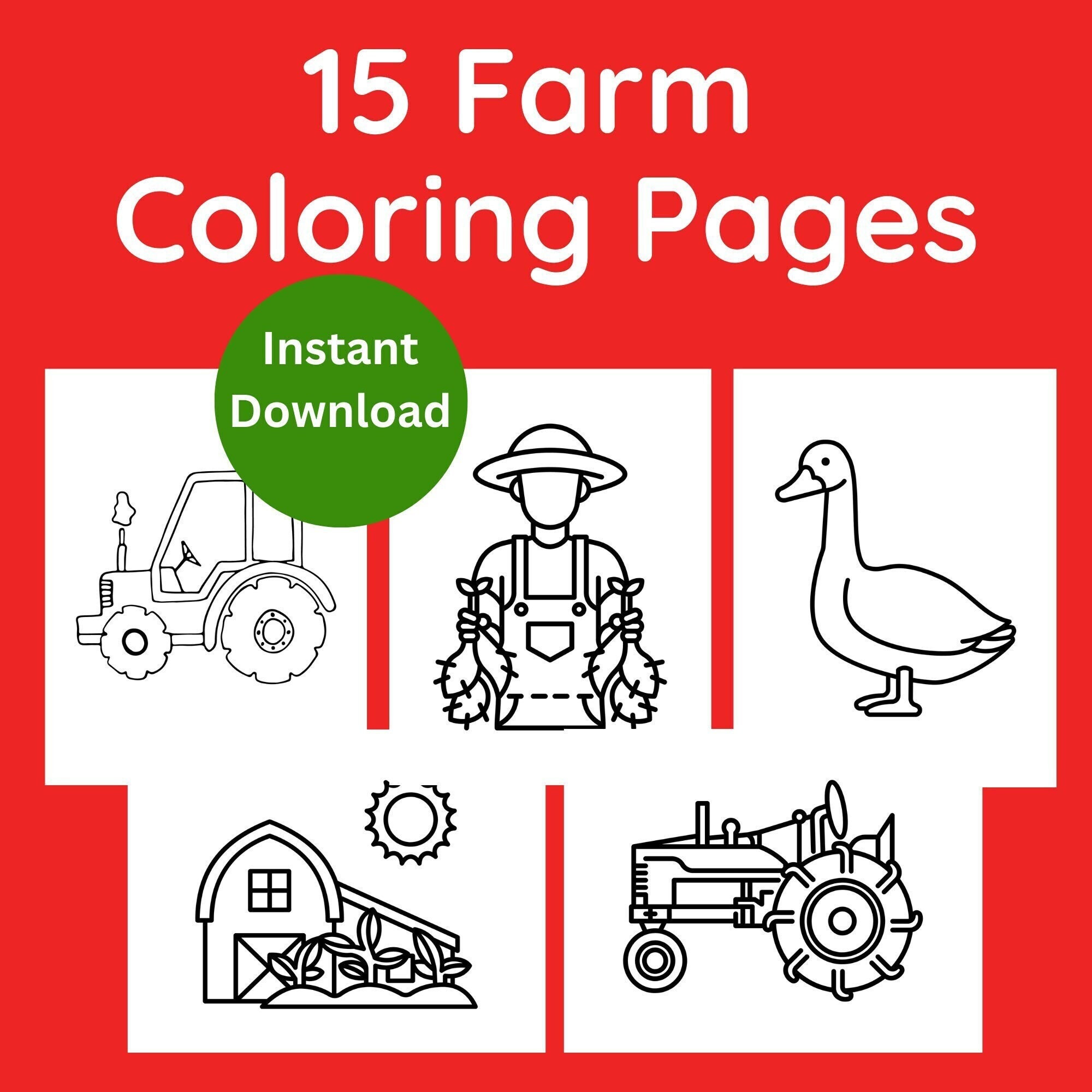 Farm Coloring Pages | Printable Farm Party Activities | Farm Birthday ...