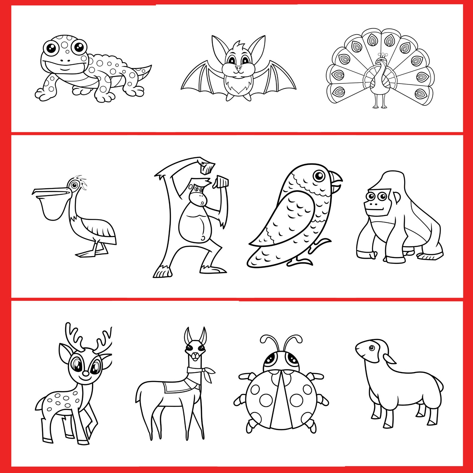 Animal Coloring Pages for Preschoolers, Printable Preschool Animal ...