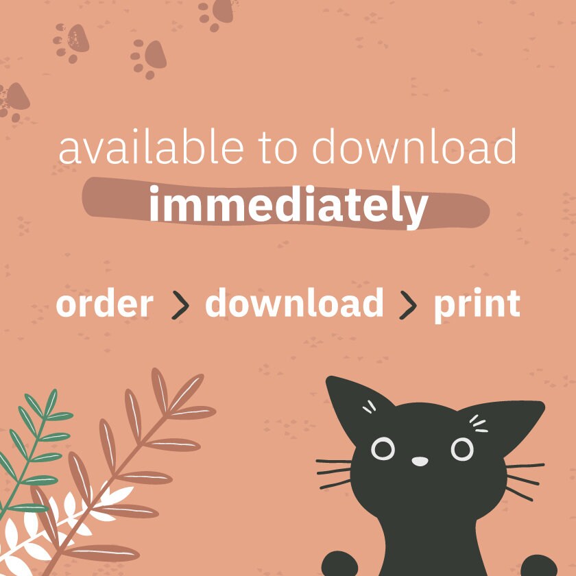 Chilling Cat in a Pot Printable Wall Art, Digital Download Wall Art ...