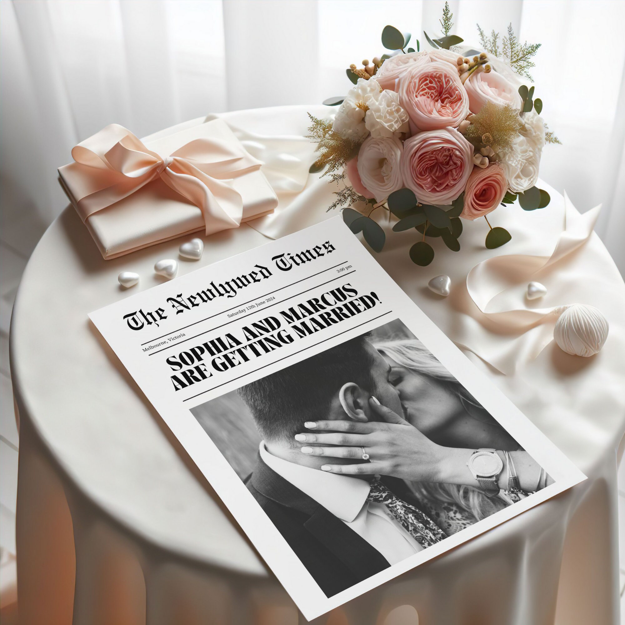 Wedding Program Newspaper Template, Digital Editable Design for DIY ...