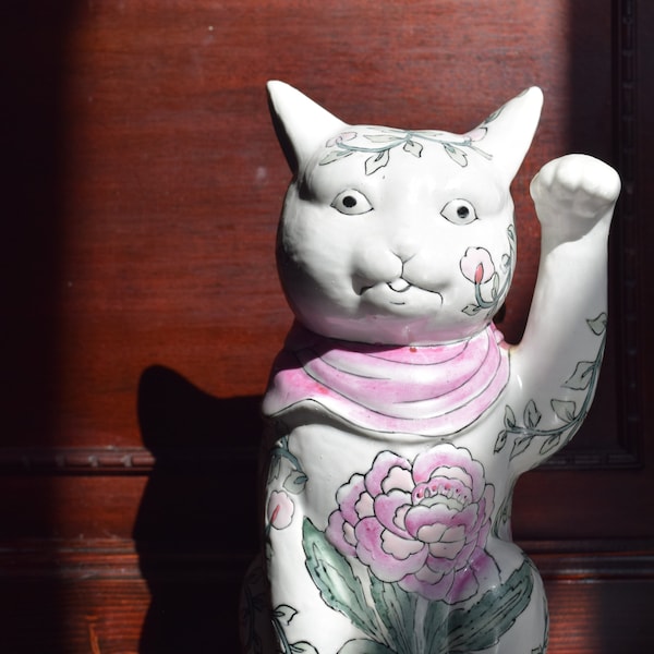 Chinese Cat Figurine - Etsy